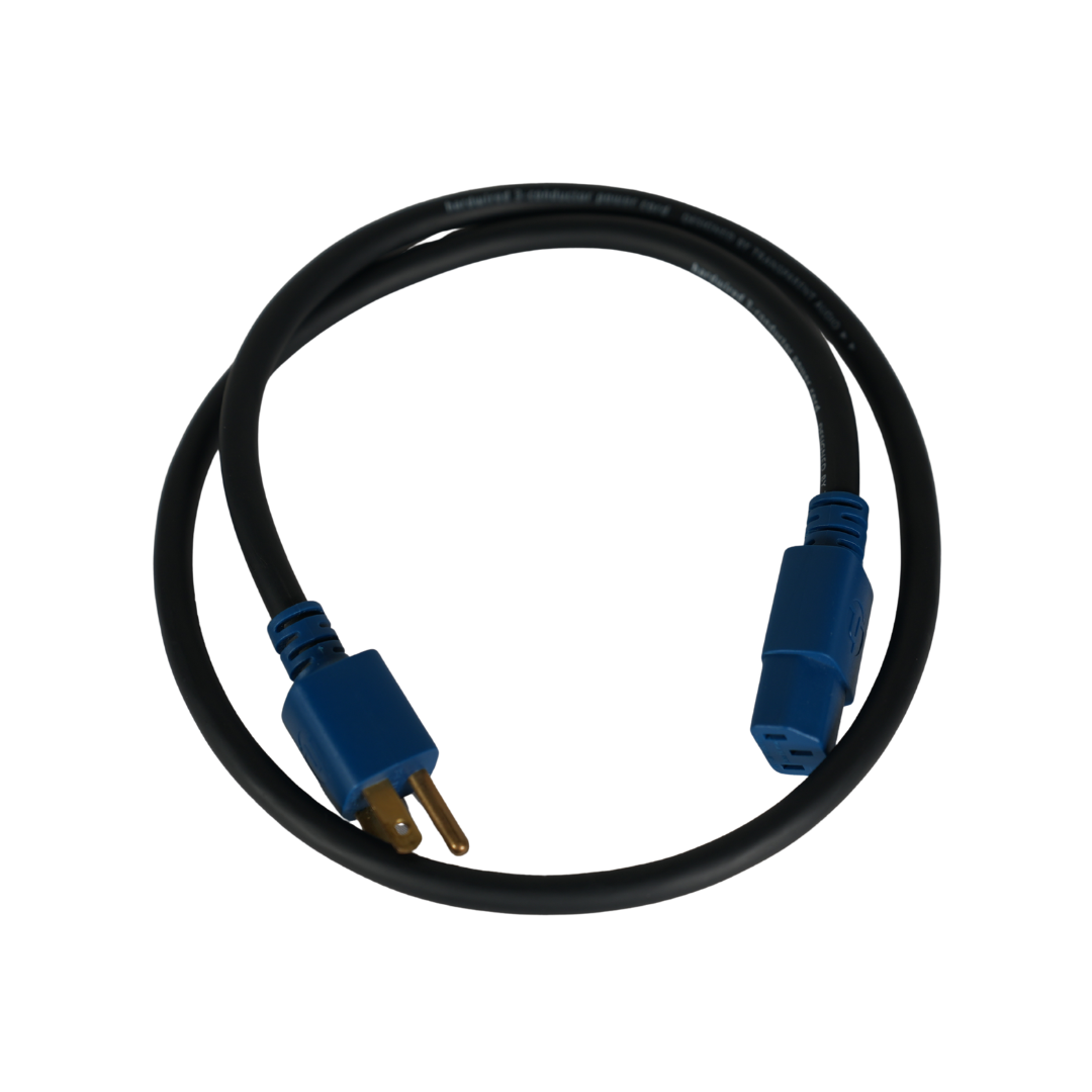 Transparent Hardwired Power Cord 3 foot (Blue)